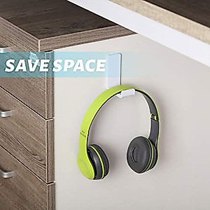 4 Pieces Headphone Hanger Headphone Hook Headset Holders Headphone Wall Mount with Adhesive Glues Headset Acrylic Holder Mount for General Purpose Game Headphones (White Pad Style)