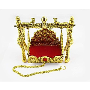 Golden Laddu Gopal Krishna Pooja Jhula for Home Puja, Temple, Janmastami