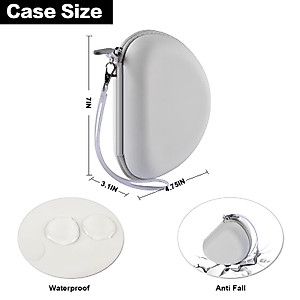 Comecase Travel Hard Carrying Case Compatible With Beats Solo 4/ for Beats Studio Pro/for Beats Solo3/ for Beats Studio3/ for Beats Solo2/ Solo Pro Bluetooth On-Ear Headphones - White