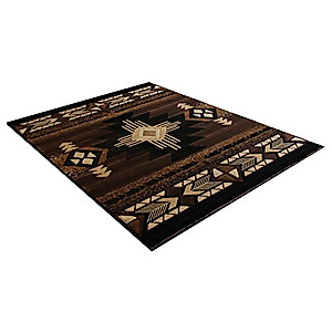 South West Area Rug 5 Feet X 7 Feet Chocolate Design C318