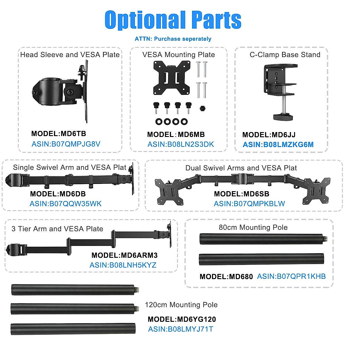 Suptek Single LED LCD Monitor Desk Mount Heavy Duty Fully Adjustable Stand for 1 / One Screen up to 27 inch