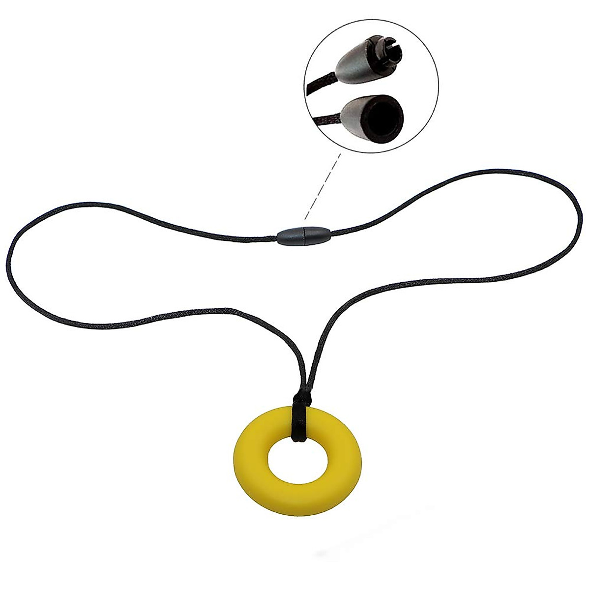 Sensory Chew Necklace for Kids and Adults, 5 Pack Silicone Chewy Toys, Oral Motor Aids Chew Pendant Chewable Toys for Boys and Girls with Autism, ADHD, Reduces Chewing Donut Multicolor