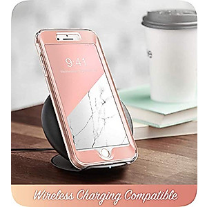 i-Blason Cosmo Glitter Clear Bumper Case for iPhone 8 Plus/iPhone 7 Plus, Marble