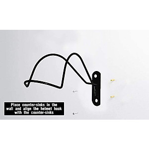 Metal Wall Hooks Helmet Rack – Heavy Duty Wall Mounted Entryway Organizer Hanger for Equestrian Helmet, Motorcycle Helmet，Hats, Caps - Sturdy & Decorative Solution to Storage Or Display - （NO Helmet ）