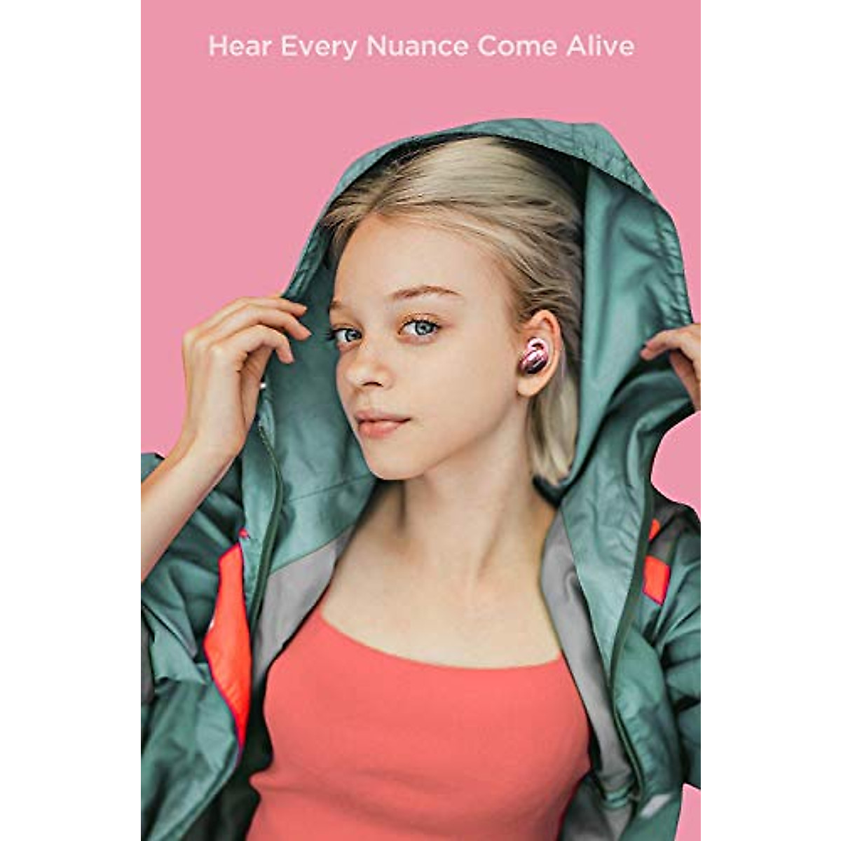 1MORE Stylish True Wireless in-Ear Headphones - Bluetooth - 6.5 Hours of Battery - 15-Minute Quick Charge for 3 Hours of Use – Portable Charging Headphone Case Included - Pink (Renewed)