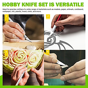 Keadic 30Pcs Exacto Knife with Extra High Carbon Steel Blades, Precision Hobby Knife with Aluminum Body, Utility Knife Kit Craft Knife Set for Scrapbooking Trimming Carving Stencil