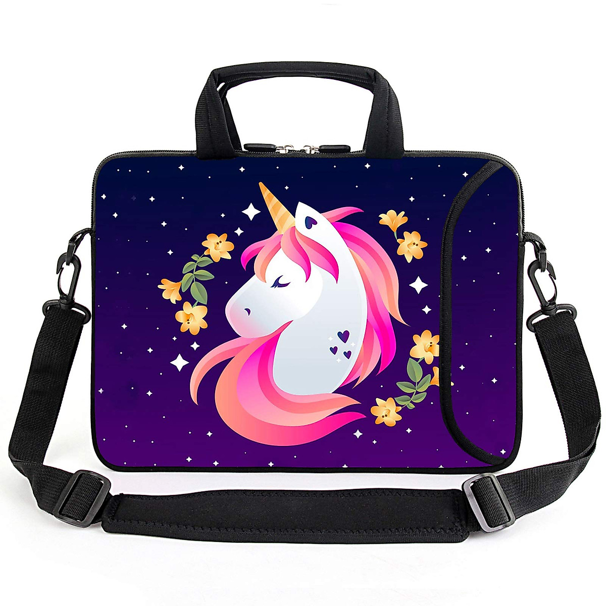 AMARY 14" 15" 15.4" 15.6" laptop sleeve chromebook case adjustable shoulder strap with handle accessory pocket for men women (15" JDB-3)