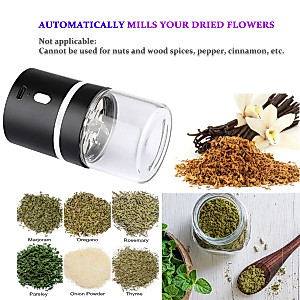 Spacenight Electric Herb Grinder, USB-Rechargeable, 1.7oz Glass Herb Chamber - Ideal for Everyday Carry