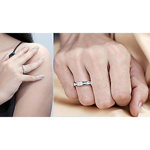 Dazzlingrock Collection 0.49 Carat Round Lab Grown White Diamond Cluster Wedding Trio Ensemble Set in in 925 Sterling Silver, Women Size 7.5 and Men Size 10