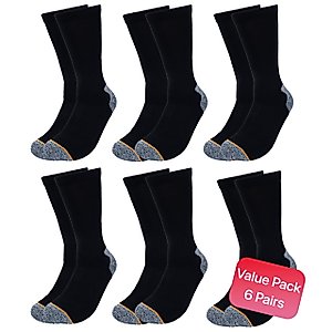 Foemo 6 Pairs of Performance Socks for Men - Versatile and Supportive, with Reinforced Heel and Toe (Black)