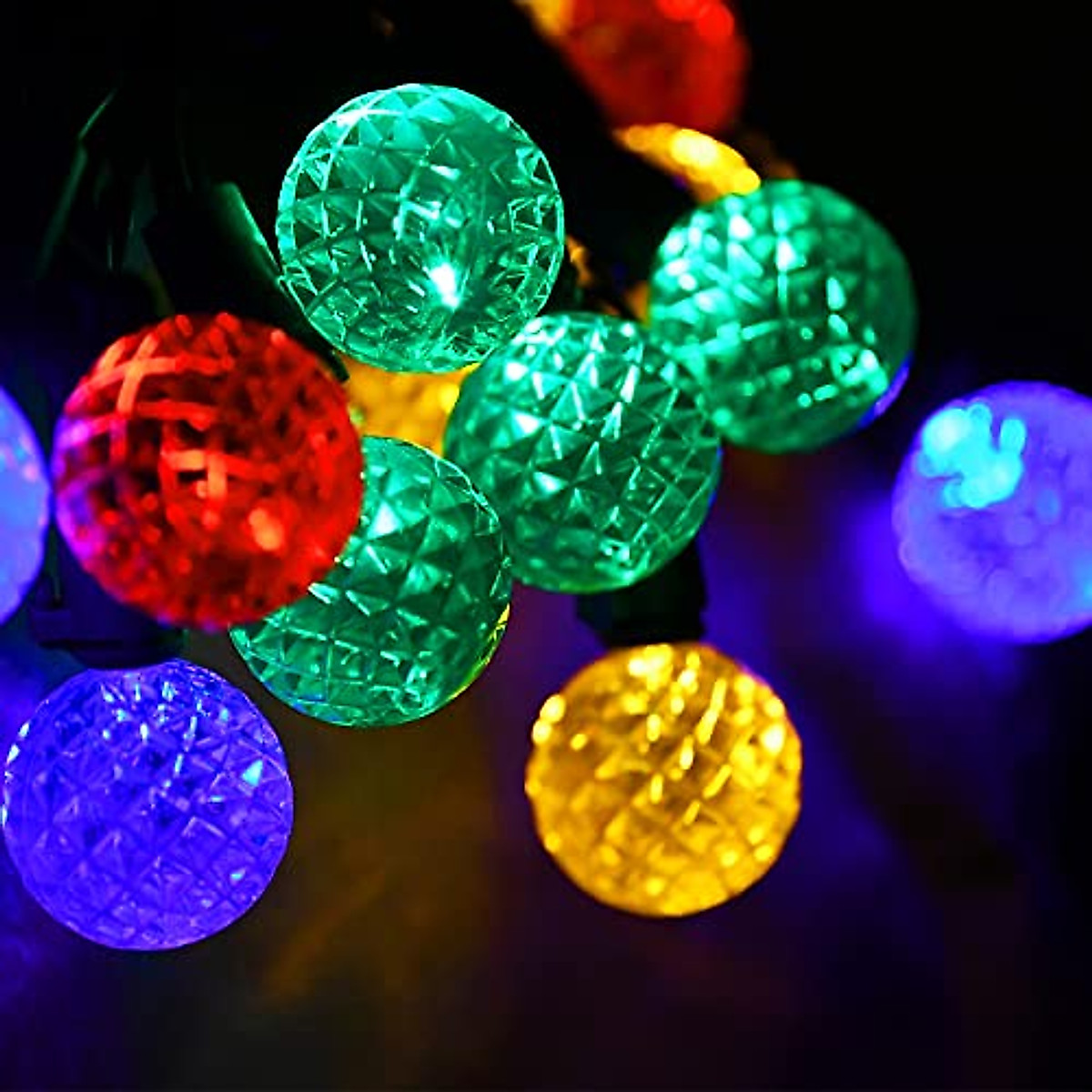 BeHiller Raspberry Solar Christmas Lights Outdoor, 50LED Globe String Lights with Tree Christmas Decotations,Twinkle Fairy Garden Solar Decorative Lights for Xmas Tree, Wedding, Party