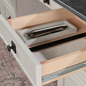 Sauder Palladia Executive Home Office Desk in Glacier Oak, Glacier Oak Finish