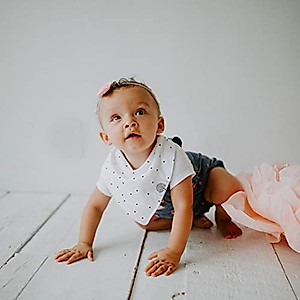 Parker Baby Bandana Drool Bibs - 4 Pack Gray Baby Bibs for Boys, Girls, Unisex - "Shadow Set"