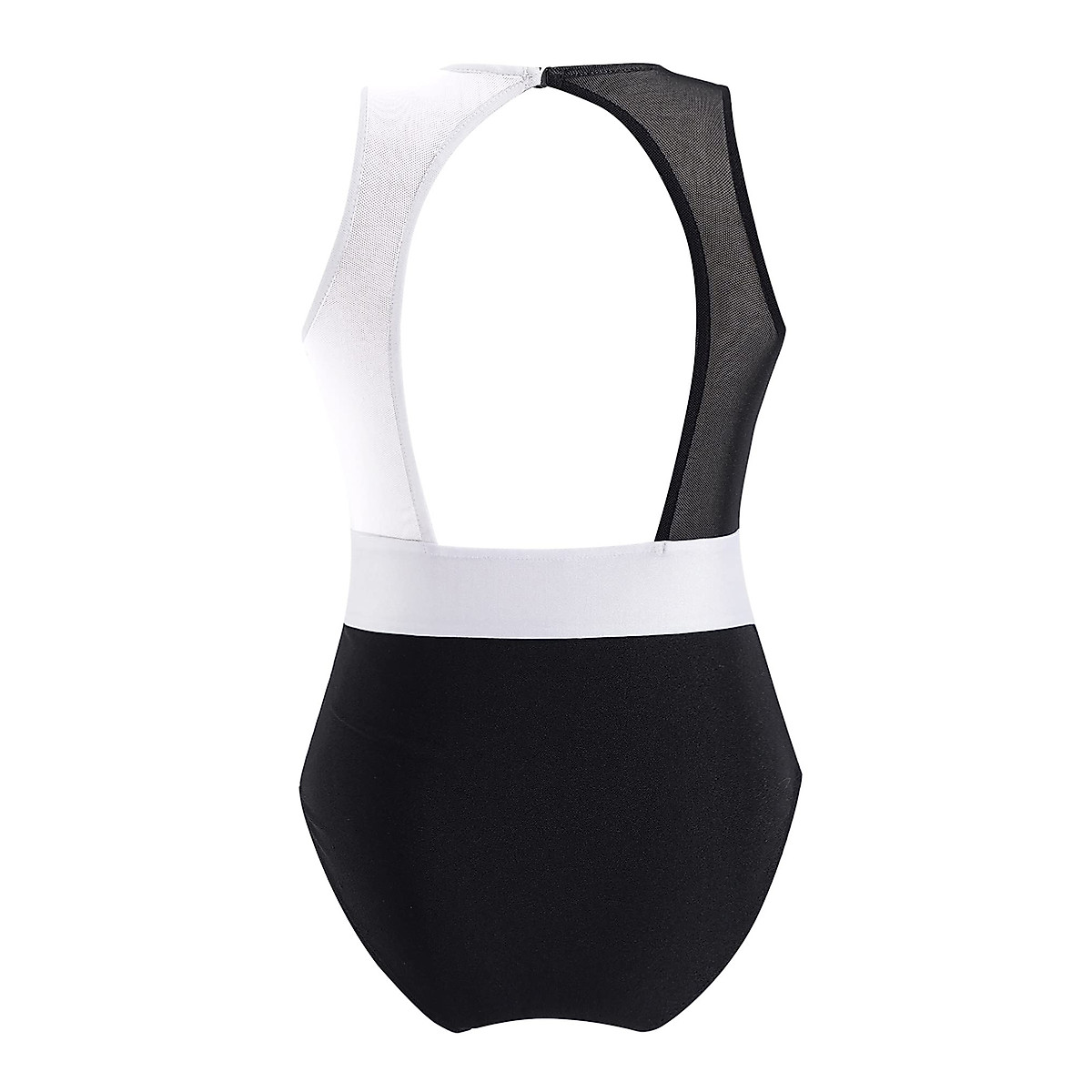 Freebily Sleeveless Gymnastics Leotard for Girls Color Block Ballet Dance Bodysuit Sports Unitard Training Outfit Swimwear Black&White 16 Years