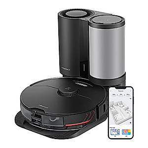 roborock S7 MaxV Plus Robot Vacuum and Sonic Mop with Auto-Empty Dock, ReactiveAI 2.0 Obstacle Avoidance, Real-Time Video Call, 5100Pa Suction, Perfect for Pet Hair
