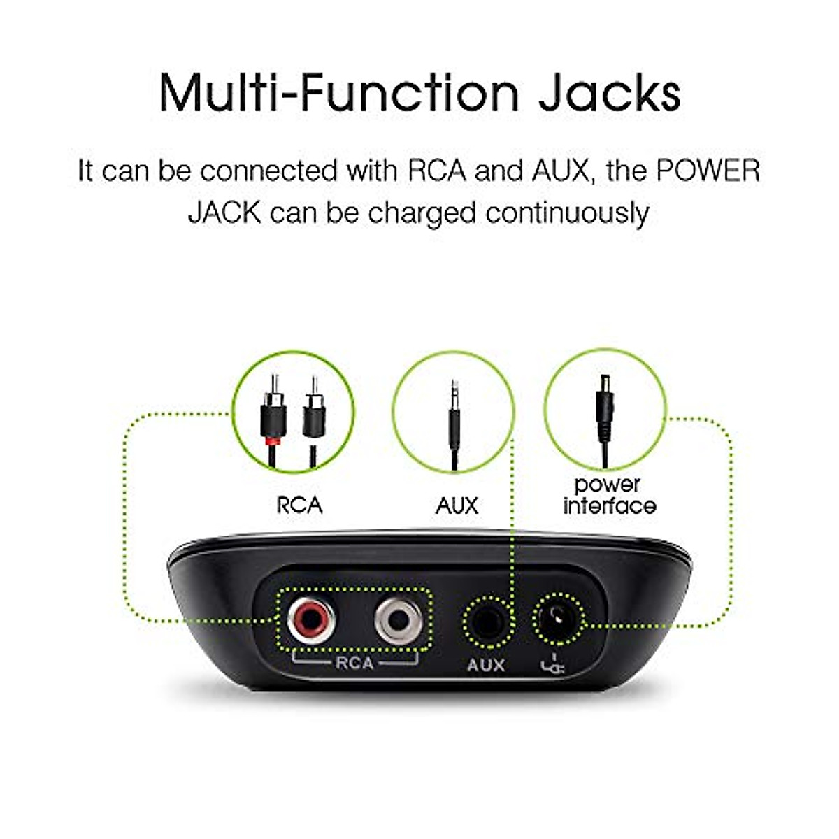 Esinkin Bluetooth Receiver Wireless Audio Adapter 4.0（NFC-Enabled） for HD Music Stereo Sound System