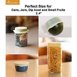 Carrot story Silicone Reusable Stretch Lids, Multipack of 10, BPA Free Reusable Stretch lids for Food Cans, Jars, Bowls, Fruits, and Vegetable, Microwave and Freezer Compatible