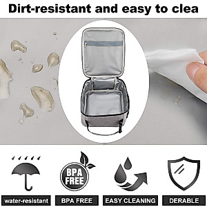 LivingAid Insulated Lunch Bag for Men Women Adults with Flatware Set, Portable Small Reusable Lunch Box Container for Office, Outdoors, On the Go