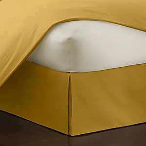 Ethereal Bedding 400-TC Sateen 1-PC Luxury Split Corner Tailered Bed Skirt Emperor Solid Gold 8'' Inches Drop Length 100% Egyptian Cotton