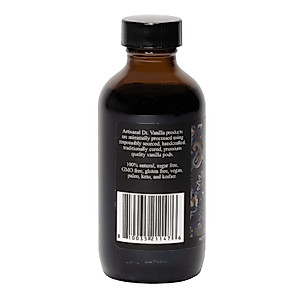 Natural Vanilla Extract (4oz) - Bourbon, Madagascar, Kosher, Sugar free, GMO free, gluten free, and additive free
