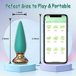 App & Remote Control Anal Butt Vibrator Prostate Massager, 9 Classic Vibrating Modes G-Spot Vibrator Rechargeable APP Control Anal Plug Vibrator Adult Sex Toys for Men & Couple