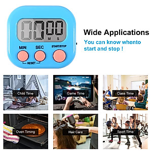 Aobao Timers, 8pcs Classroom Timers for Teachers Kids Digital Kitchen Timer Magnetic Countdown Timer for Teacher, Study, Exercise, Oven, Cooking