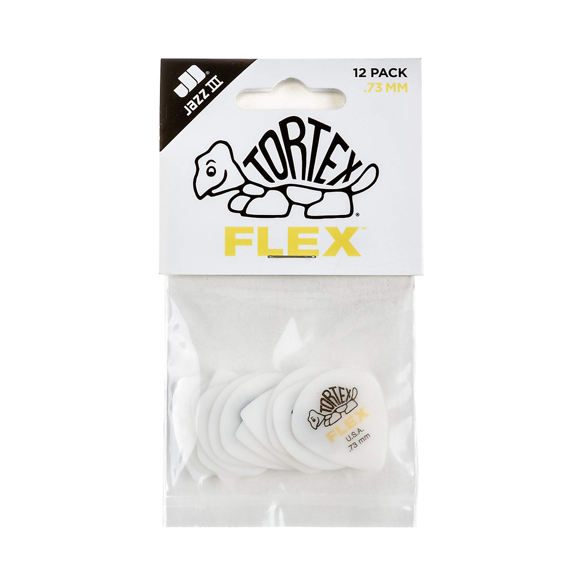 Jim Dunlop Tortex Flex Jazz III 73mm, White Guitar Picks (468P.73)