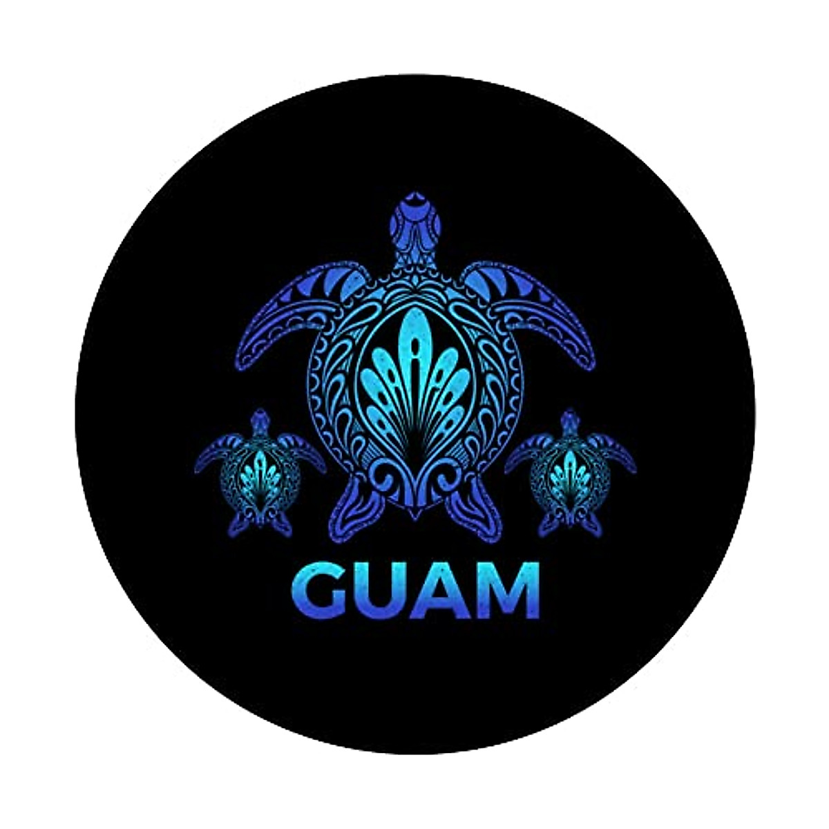 Vintage Guam Ocean Blue Sea Turtle Souvenirs PopSockets Swappable PopGrip