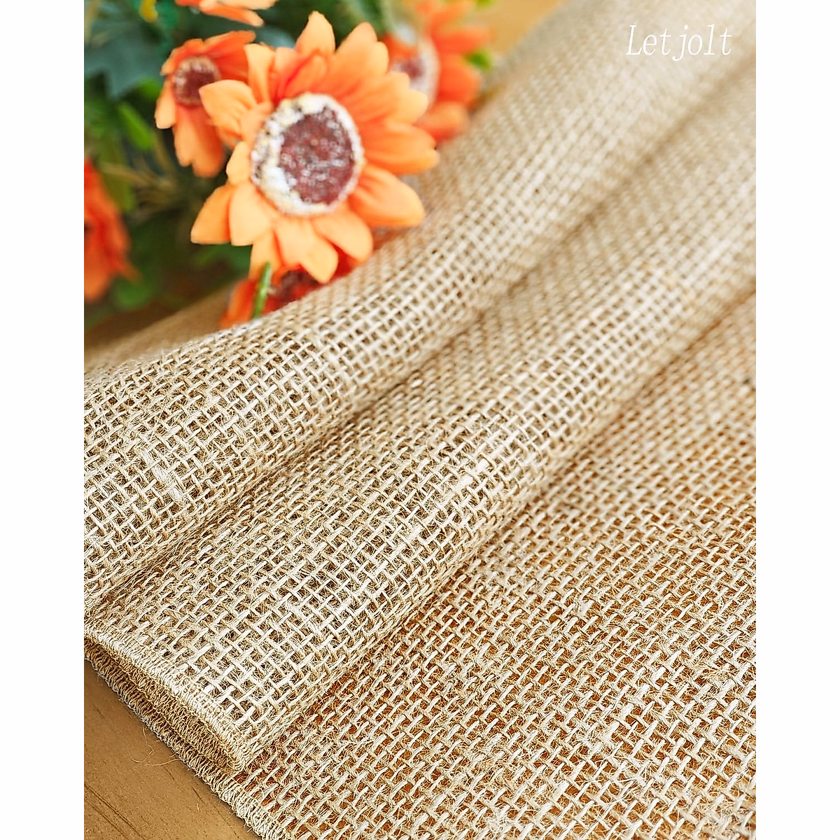 Letjolt Burlap Table Runner 72 Inches Farmhouse Thanksgiving Table Runner Jute Table Runner Christmas Table Decor Jute Woven Fabric