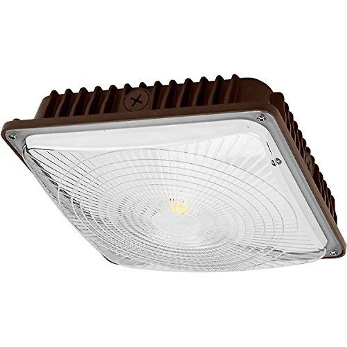 KRLED 100W LED Canopy Light (250W Equivalent) Industrial Waterproof Outdoor High Bay Balcony Car Park Lane Gas Station Ceiling Light 5500K Pack-5