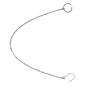 BodyJewelryOnline 20 Gauge Nose Hoop Ring, Attached Silver Chain, C-Shaped Upon Wearing, 8mm - 5/16" Diameter, 6” Long Chain, Earring Fits Any Piercing Hole, Nickel-Free, Hypoallergenic