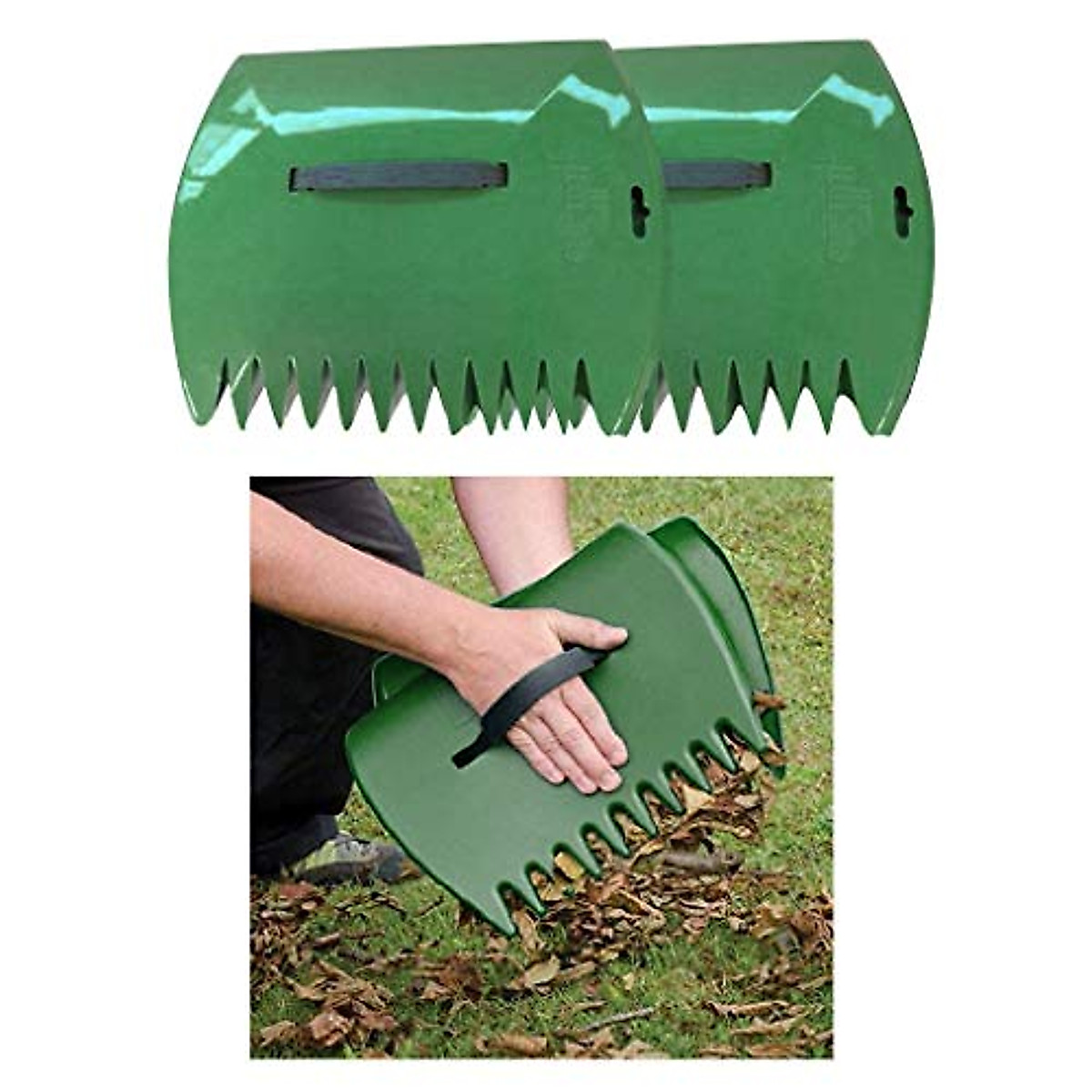 FOLOU 1 Pair Garden and Yard Leaf Scoops Hand Rakes, Large Sized, Multiple Use for Leaves, Lawn Debris and Trash Pick Up Good Use