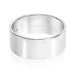 AeraVida Plain Cigar Band 10mm Width .925 Silver Ring | Casual Fashion Style Comfort Fit Silver Rings for Unisex | Statement Fashion, Promise Ring, Couple Unisex Ring | Size 6