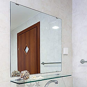 Rectangle Floating Glass Shelf - 6" x 24" Inch - 3/8" Inch Thick - Flat Polished