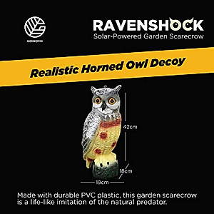 GERMOFIN Hausse 2 Pack Bird Scarecrow Fake Horned Owl Decoy, Nature Enemy Pest Repellent for Outdoor Garden Yard