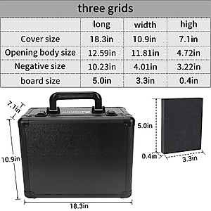Graded Card Storage Box 200 BGS SGC PSA Graded Card Storage Box, Waterproof Graded Card Display Case with Removable EVA insert boards and Padlock holes, Aluminum Card Storage Box(5 Slots No Card)