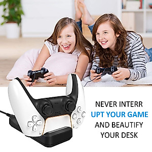 Charging Dock for PS5 Controller, DualSense Charger for Playstation 5, Dual Controller Charger Stand with Type-C Charging Cable