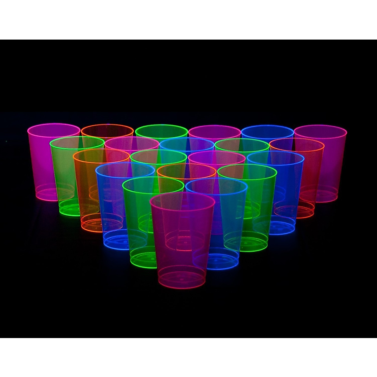 Party Essentials Hard Plastic 10-Ounce Party Cups/Drinking Glasses/Tall Tumblers, 25-Count, Assorted Neon