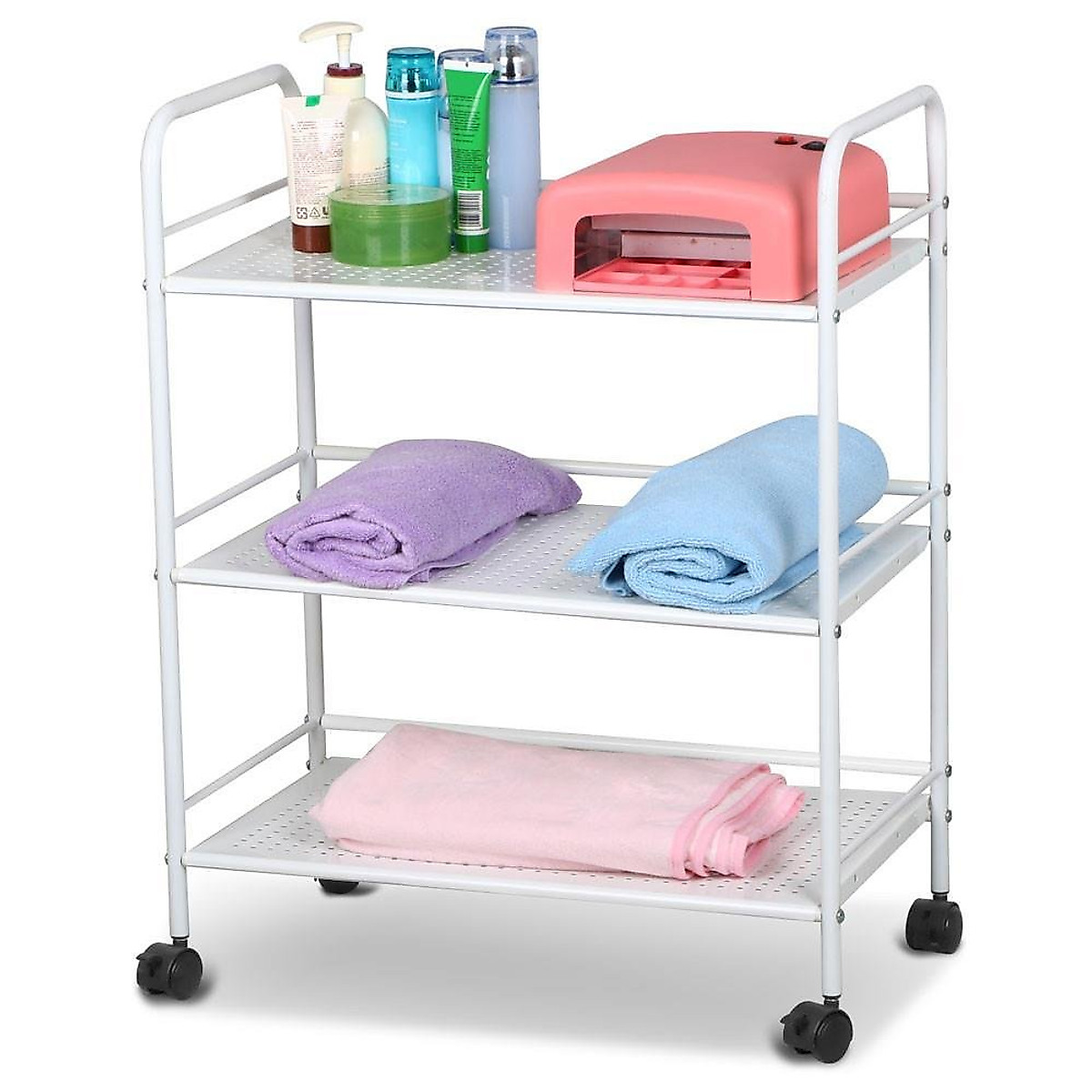 World Pride Rolling Salon Trolley Cart, 3 Tier, White