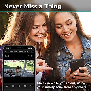 iHome ROTO Smart Outdoor WiFi Auto-Tracking Security Camera, IP65 Weatherproof Camera with 2-Way Audio, Night Vision, and Motion Alerts, 1080p HD