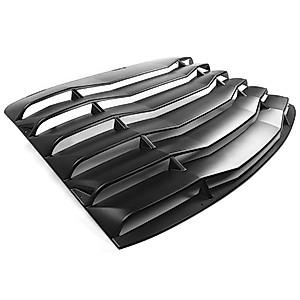 IKON MOTORSPORTS, Window Louver Compatible with 1999-2004 Ford Mustang, IKON Style ABS Rear Sun Shade Windshield Cover Black