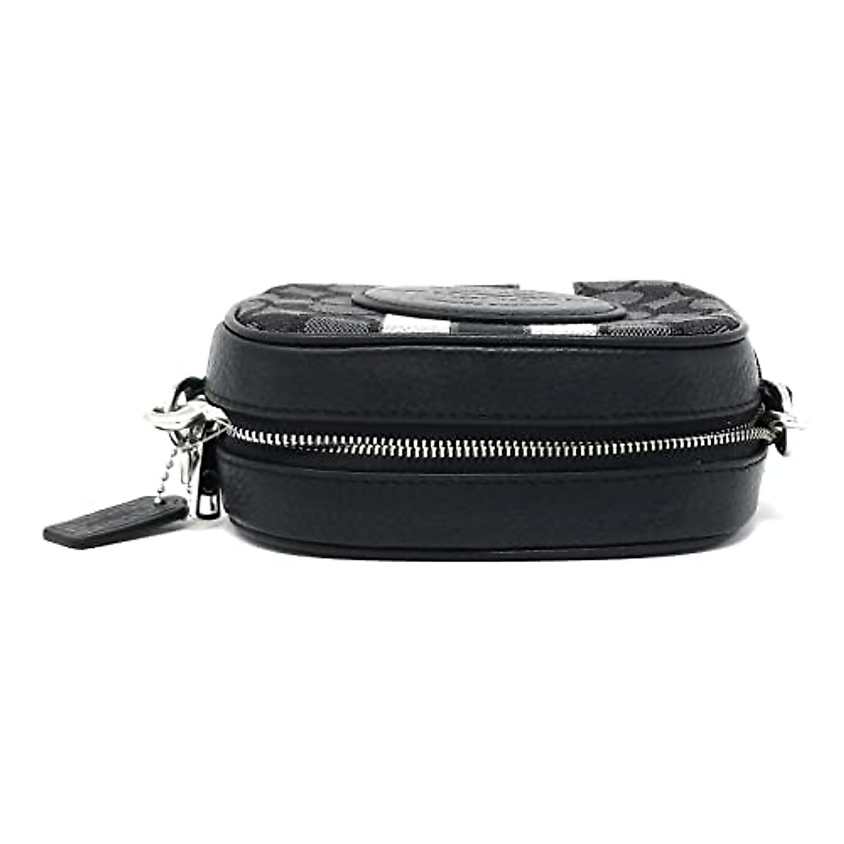 Coach Women's Mini Dempsey Camera Bag In Signature Jacquard With Stripe And Coach Patch (Silver/Black Smoke Black Multi)
