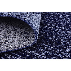 Unique Loom Del Mar Collection Area Rug - Jennifer (7' 10" x 10' Rectangle, Blue/ Navy Blue)