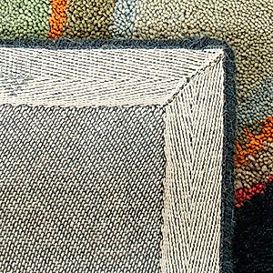 SAFAVIEH Soho Collection 3'6" x 5'6" Black/Multi SOH921A Handmade Modern Abstract Premium Wool Area Rug