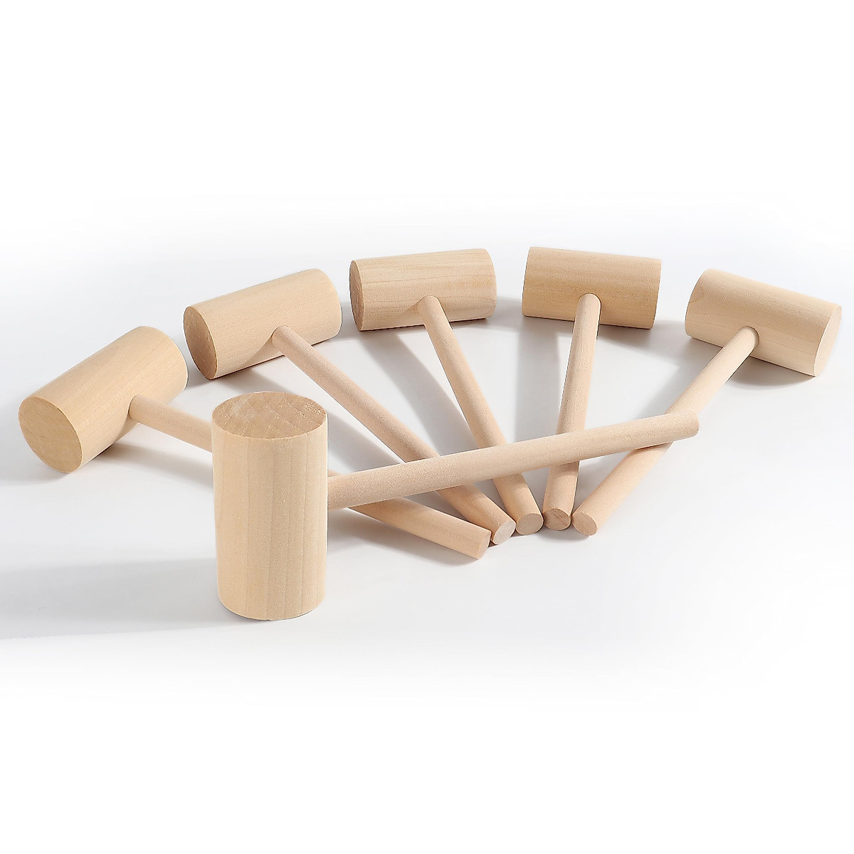 6Pcs Large Wooden Mallet Seafood Hammers for Cracking Crab Lobster Shellfish, Wooden Hammer for Breakable Chocolate Heart Smash Halloween Decor