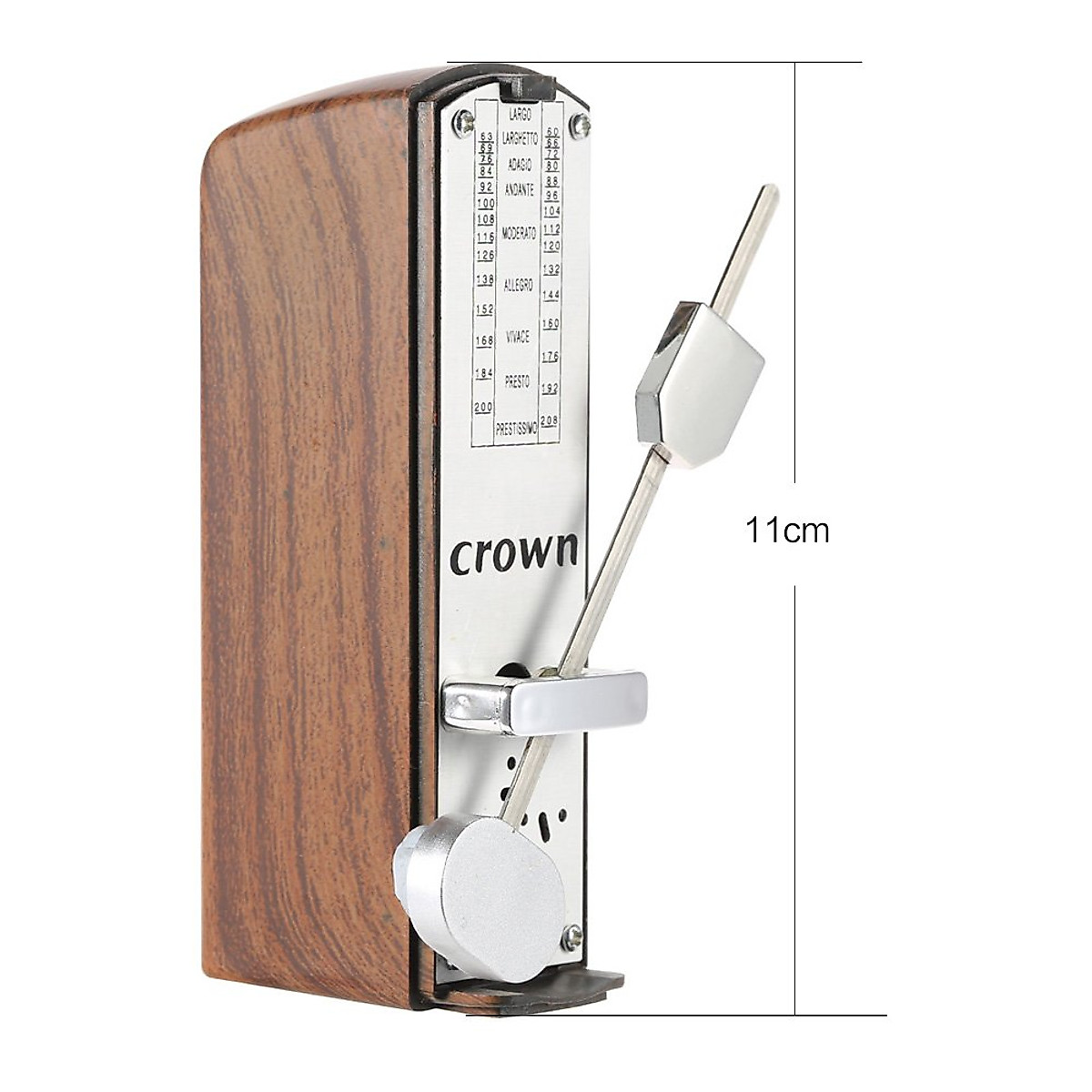 Btuty Mechanical Metronome Portable Mini Universal Metronome 11cm Height for Piano Guitar Violin Ukulele Chinese Zither Music Instrument (Light mahogany)