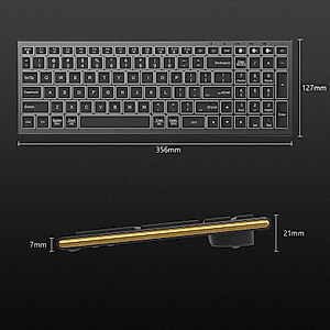 VIVEFOX Bluetooth Wireless Backlit Keyboard for 3 Device, Rechargeable Keyboard QWERTY Cordless Ultra-Thin Silent Keyboard for PC, Laptop, Tablet, MacBook, iPad, iMac, Smartphone, Space Gray