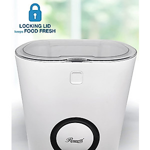 Rosewill Automatic Pet Feeder Food Dispenser for Cat or Dog, Up to 6.5 lbs of Dry Food with Alarm, Portion Control & Voice Recorder, Programmable, USB & Battery Powered, White - (RPPF-21001)