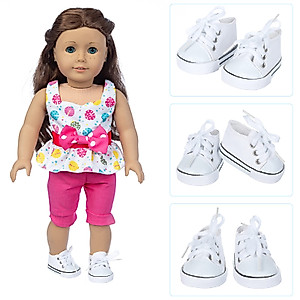 BDDOLL 9 Sets 18 Inch Doll Shoes Accessories fit 18 Inch Girl Doll and Other 18 Inch Doll Including 8 Pairs Shoes with Unicorn Backpack