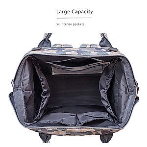 Starte Camo Diaper Bag Backpack, Large Multifunction Waterproof Travel Backpacks for Mom/Dad with Insulated Pockets&Stroller Straps,Durable Maternity Baby Nappy Bags